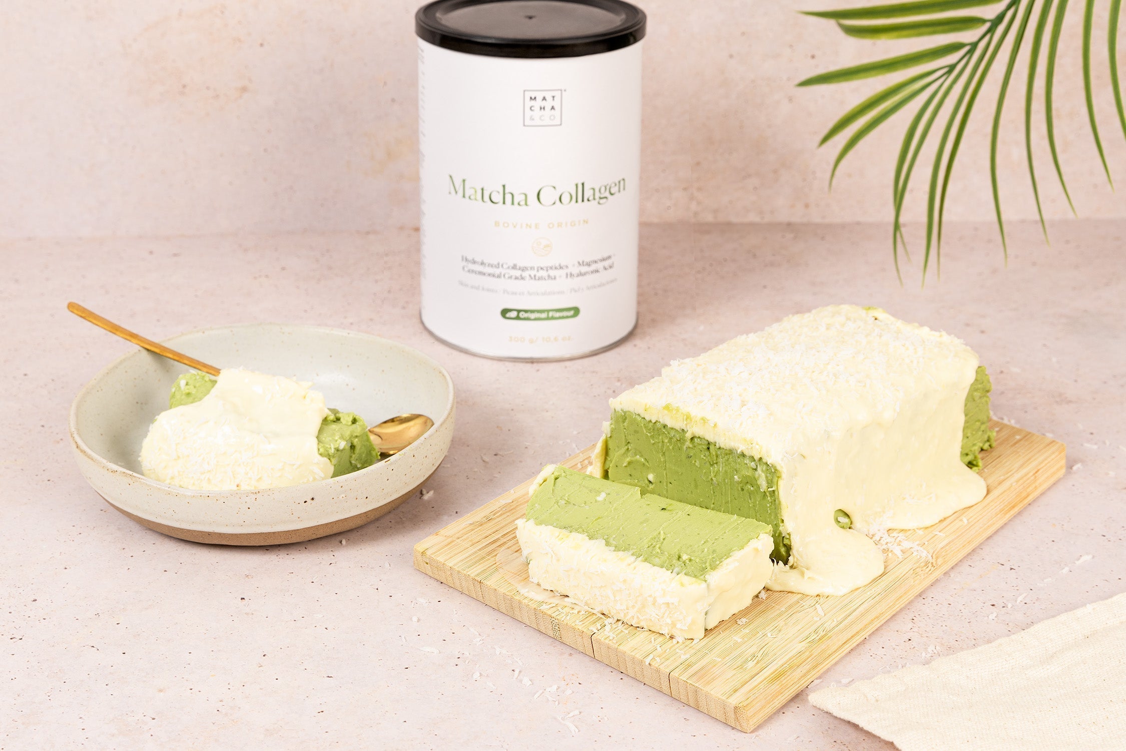 Barre de coco, matcha et collagène – Matcha & CO